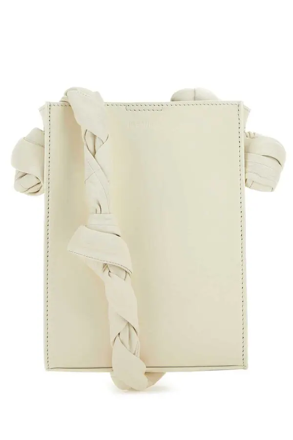 JIL SANDER Ivory Leather Tangle Shoulder Bag - White