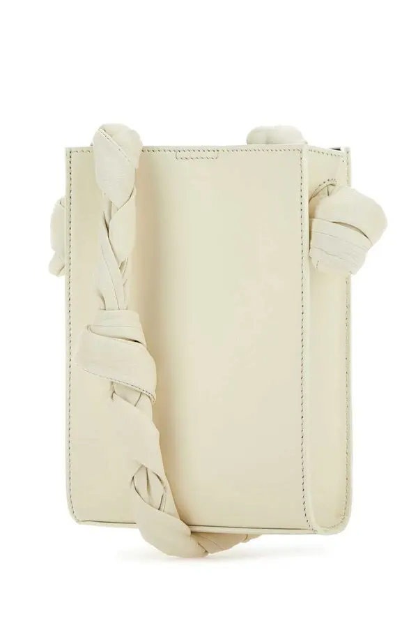JIL SANDER Ivory Leather Tangle Shoulder Bag - White