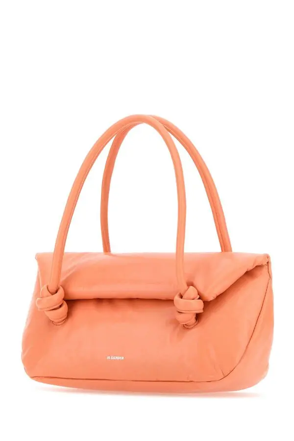 JIL SANDER Peach Leather Small Knot Handle Handbag