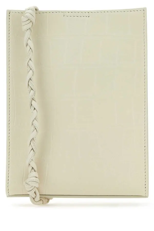 JIL SANDER Ivory Leather Shoulder Bag