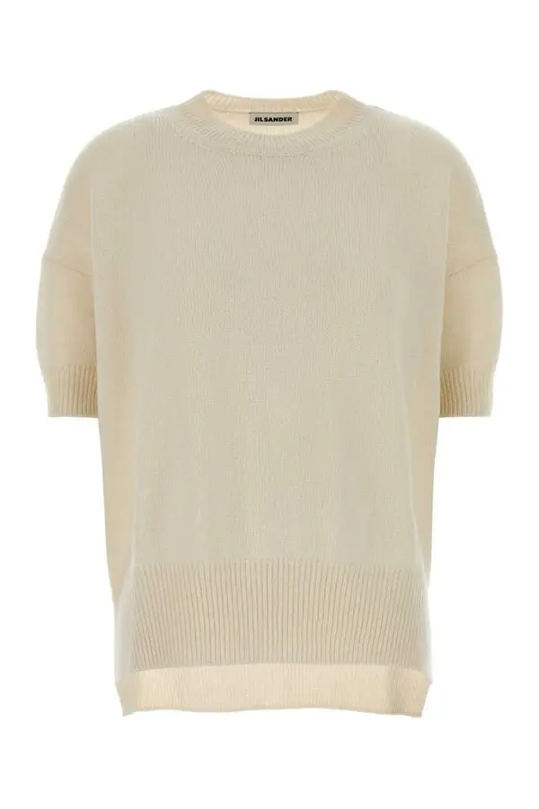 JIL SANDER Ivory Cashmere Sweater - White