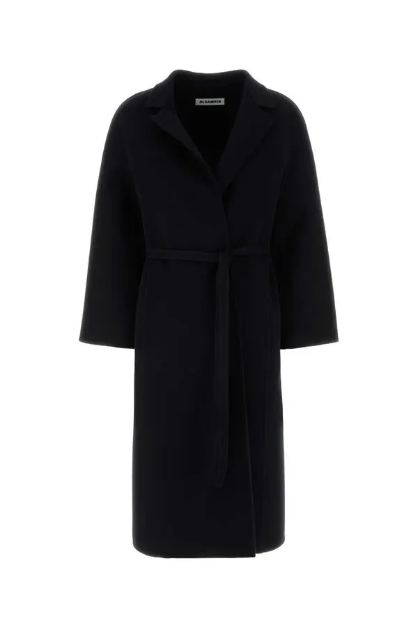 JIL SANDER Wool Coat - Black