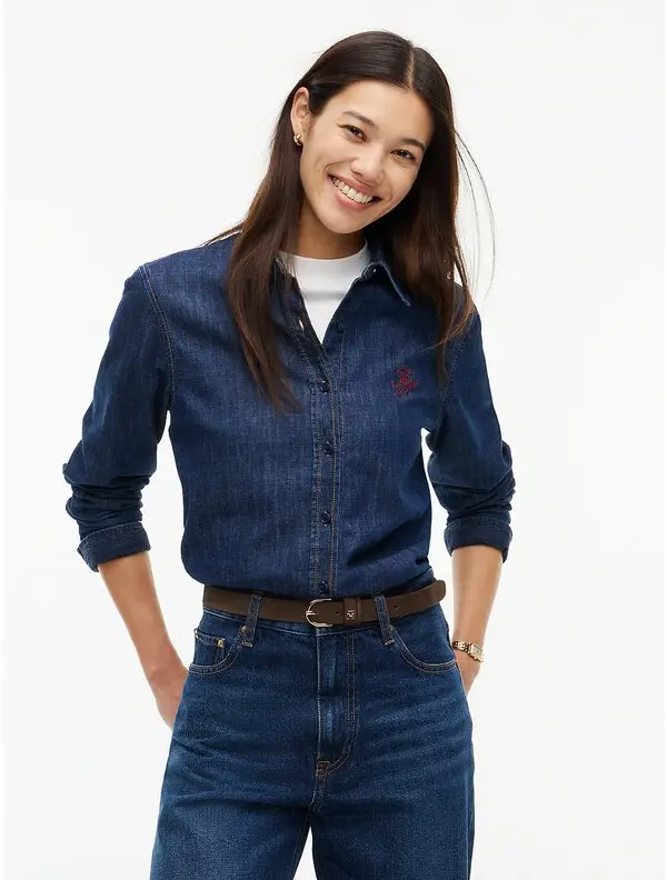 Tommy Hilfiger Relaxed Fit Script Monogram Denim Shirt
