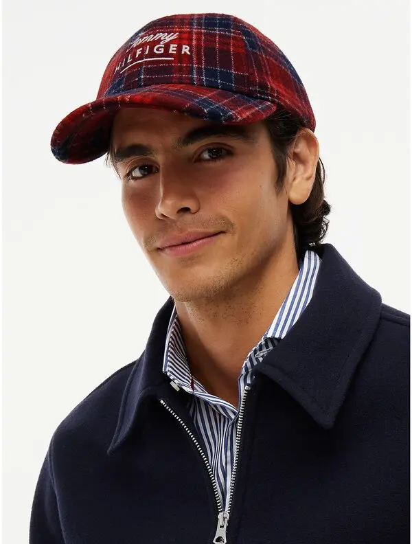 Tommy Hilfiger Plaid Wool-blend Baseball Cap