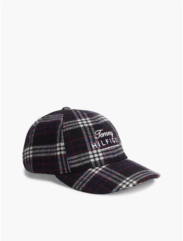 Tommy Hilfiger Plaid Wool-blend Baseball Cap - Black Check