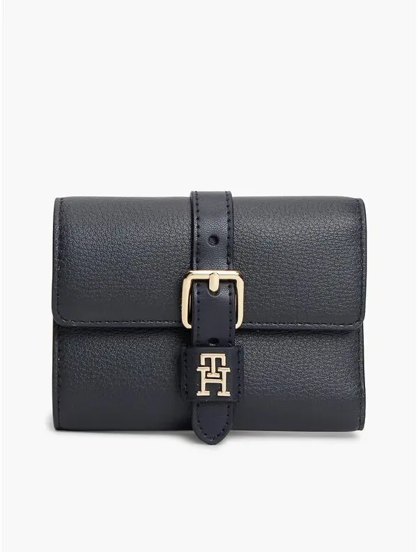 Tommy Hilfiger Buckle Monogram Trifold Wallet - Space Blue