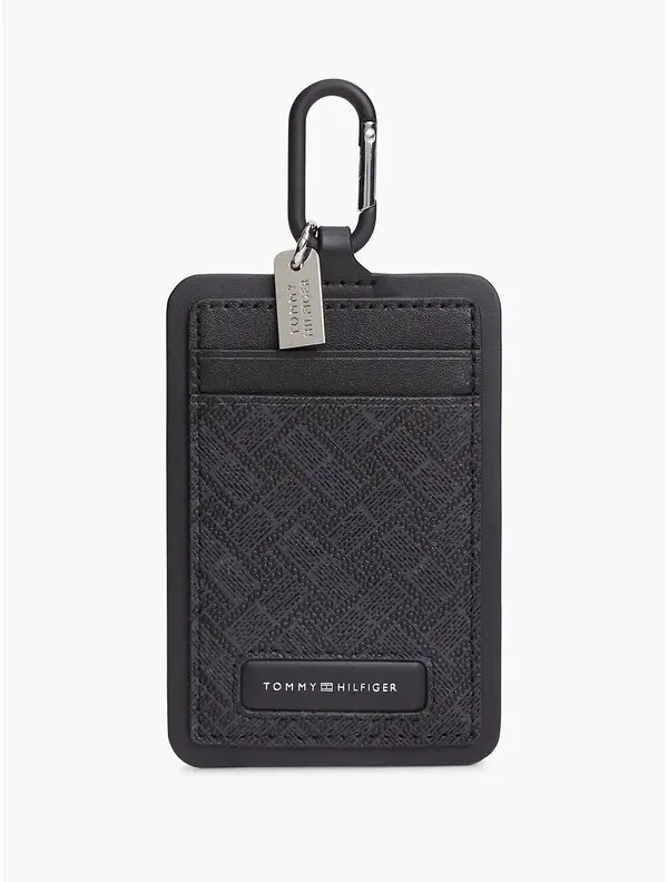 Tommy Hilfiger Embossed Leather Keychain Card Holder