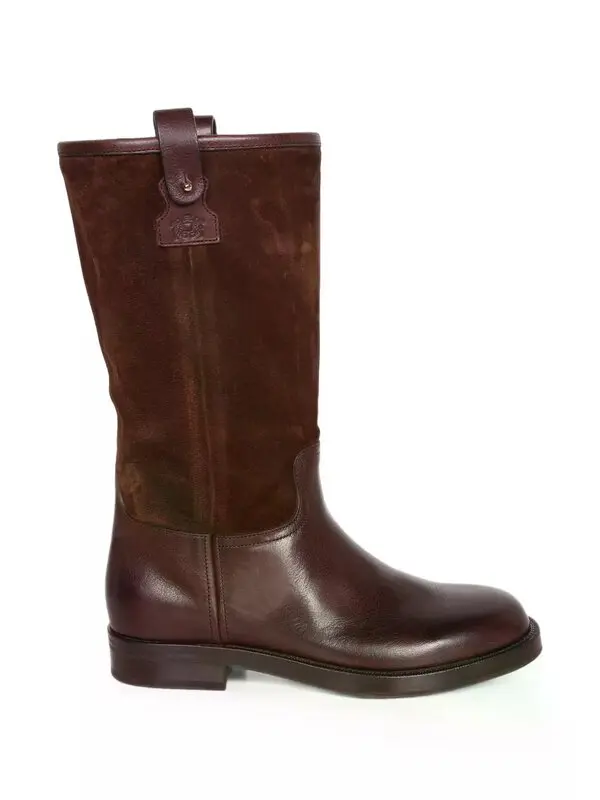 Church's Suede-panelled Leather Boots