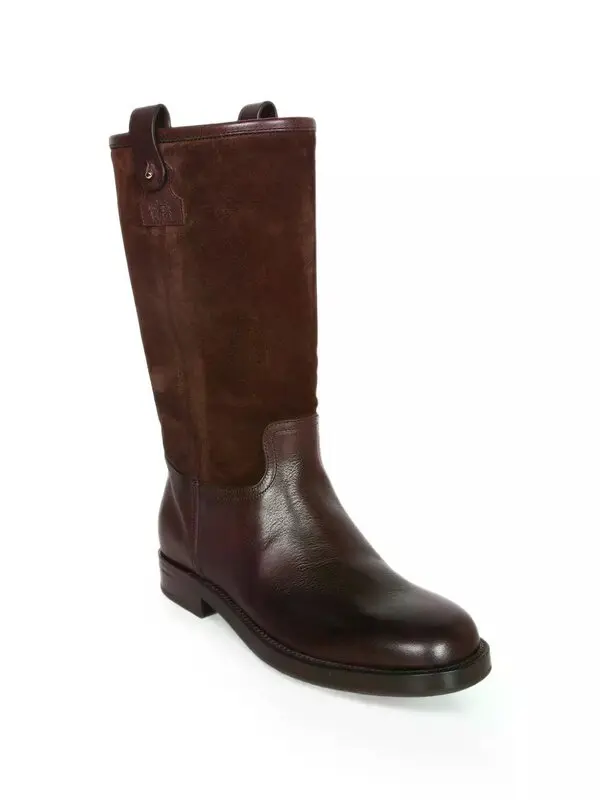 Church's Suede-panelled Leather Boots