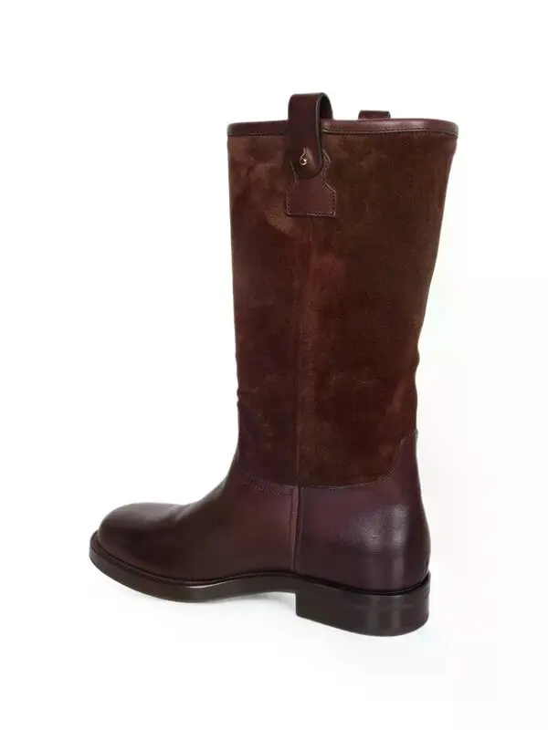 Church's Suede-panelled Leather Boots