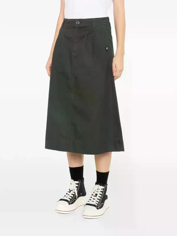 AGNES B. Cotton Twill Midi Skirt