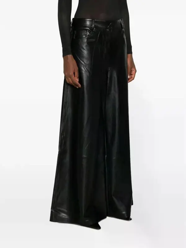 Norma Kamali Oversized Faux-leather Jeans