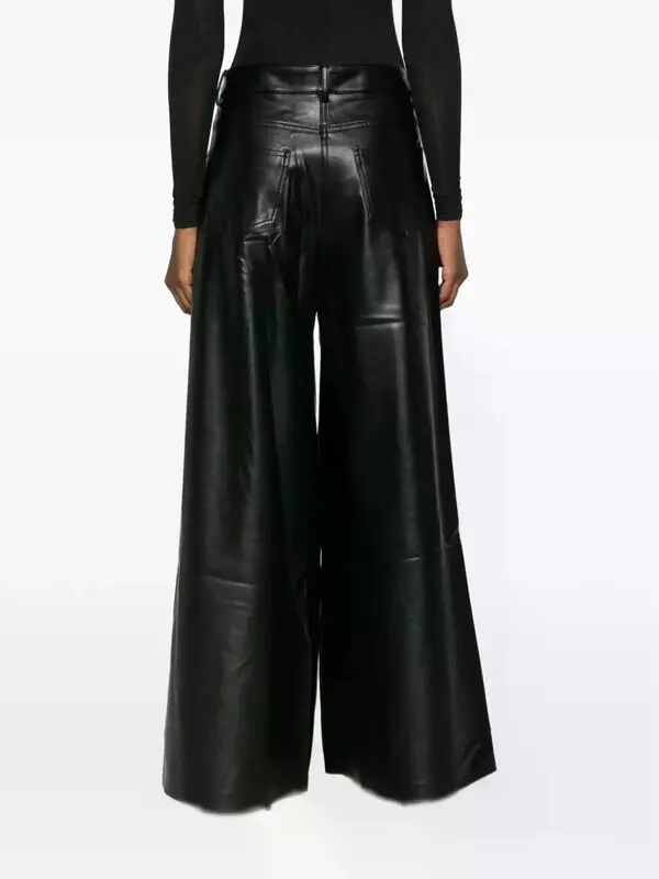 Norma Kamali Oversized Faux-leather Jeans