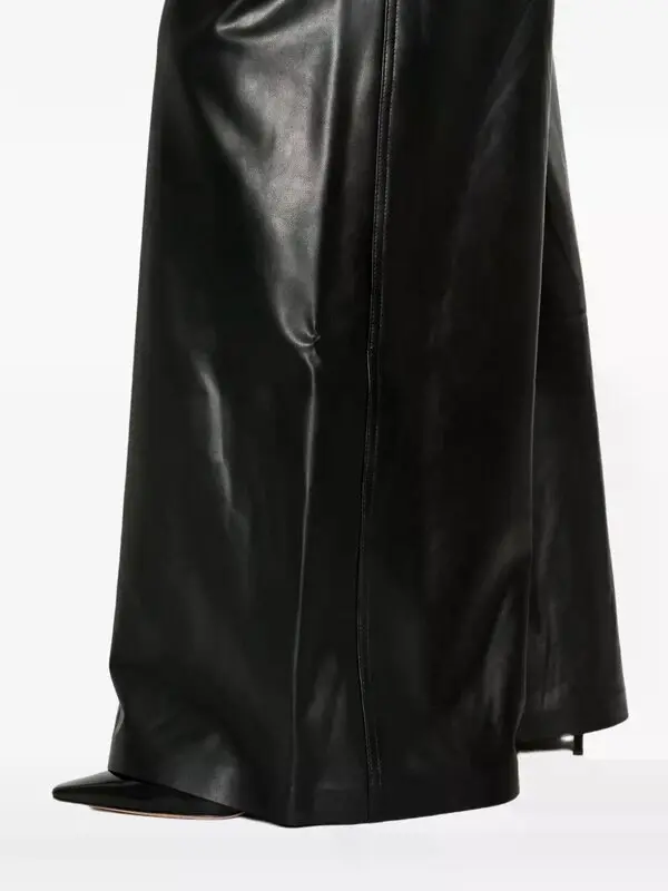 Norma Kamali Oversized Faux-leather Jeans
