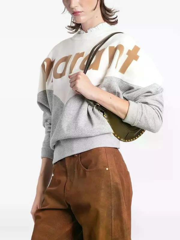 MARANT ETOILE Houston Logo-print Panelled Sweater - Grey