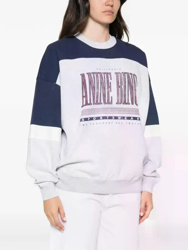 ANINE BING Miles Logo-print Panelled Sweatshirt
