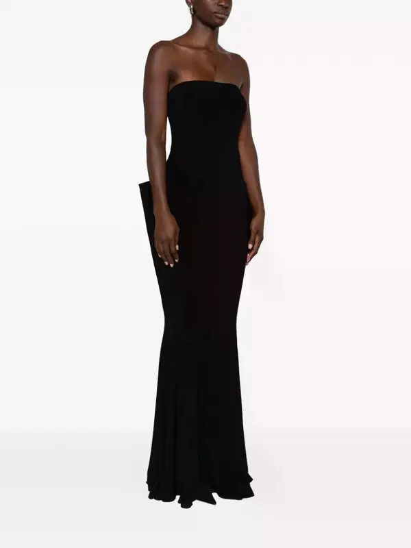 Norma Kamali Strapless Wing-detail Fishtail Gown