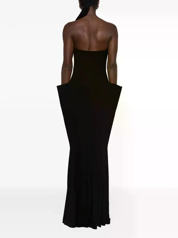 Norma Kamali Strapless Wing-detail Fishtail Gown