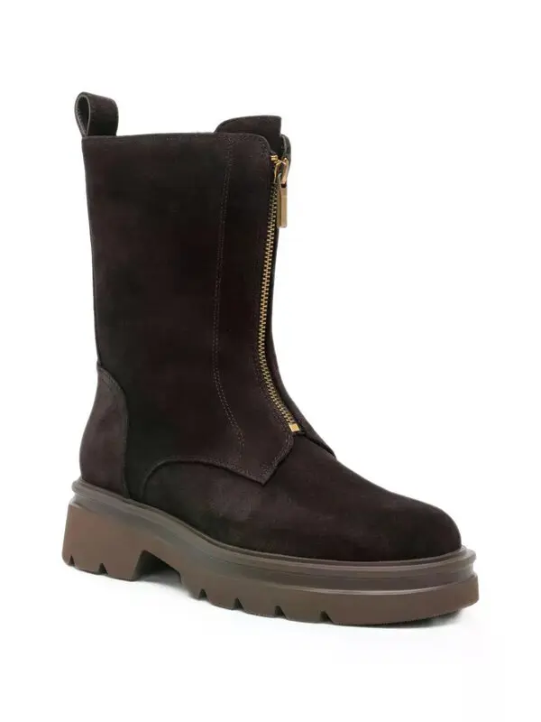 BRUNO PREMI Front-zip Suede Boots