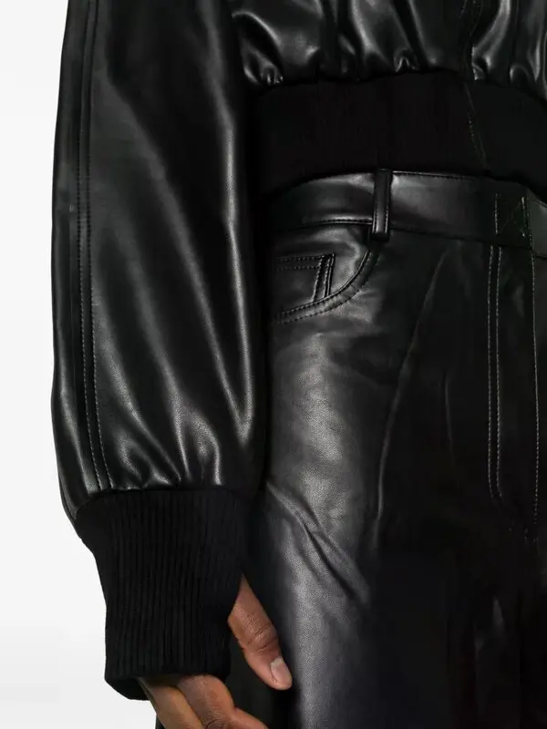 Norma Kamali Oversized Cropped Bomber Jacket