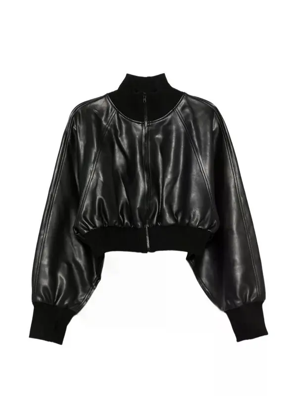 Norma Kamali Oversized Cropped Bomber Jacket