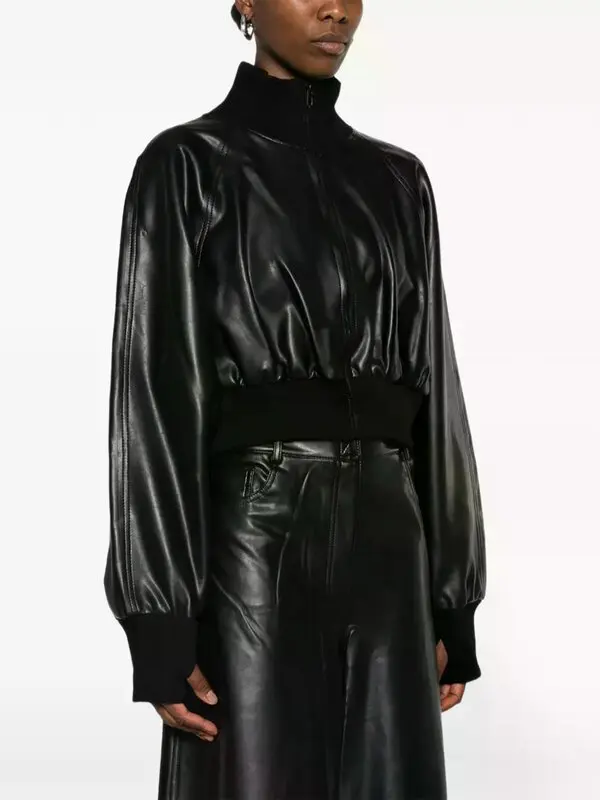 Norma Kamali Oversized Cropped Bomber Jacket