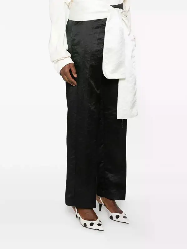 FORTE_FORTE Satin-finish Wide-leg Trousers
