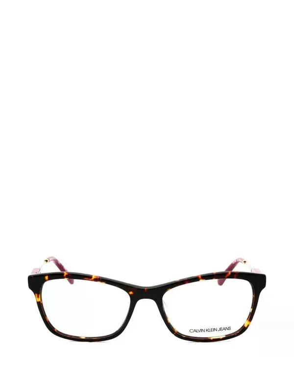 Calvin Klein Tortoiseshell-effect Rectangle-frame Glasses