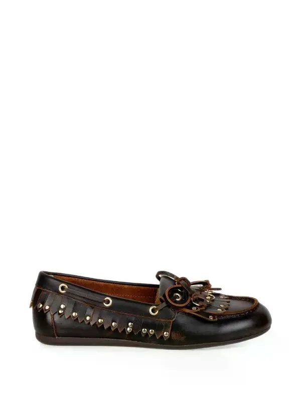 BIBI LOU Aurelie Fringed Studded Loafers