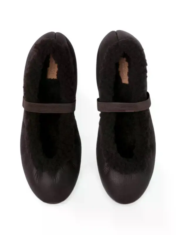 ODISSI Flora C Ruched Leather Ballet Flats