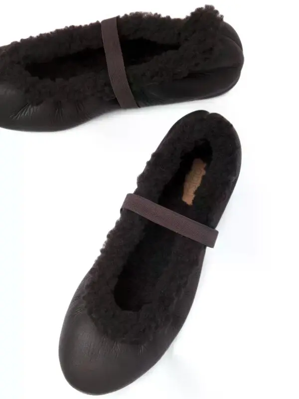 ODISSI Flora C Ruched Leather Ballet Flats