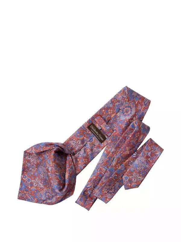 ELIZABETTA Catania Floral-print Tie - Blue