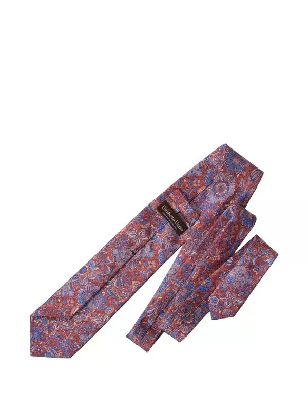 ELIZABETTA Catania Floral-print Tie - Blue