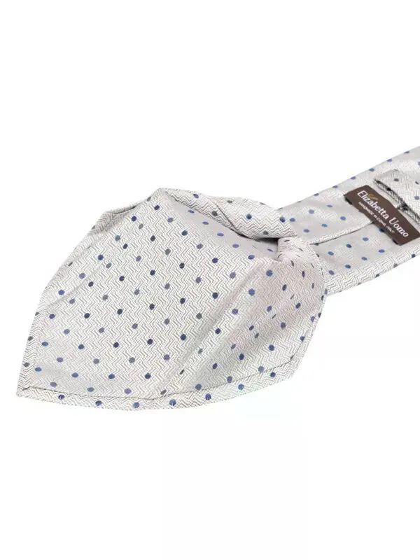 ELIZABETTA Tiburtina Polka-dot Chevron-jacquard Tie - Grey
