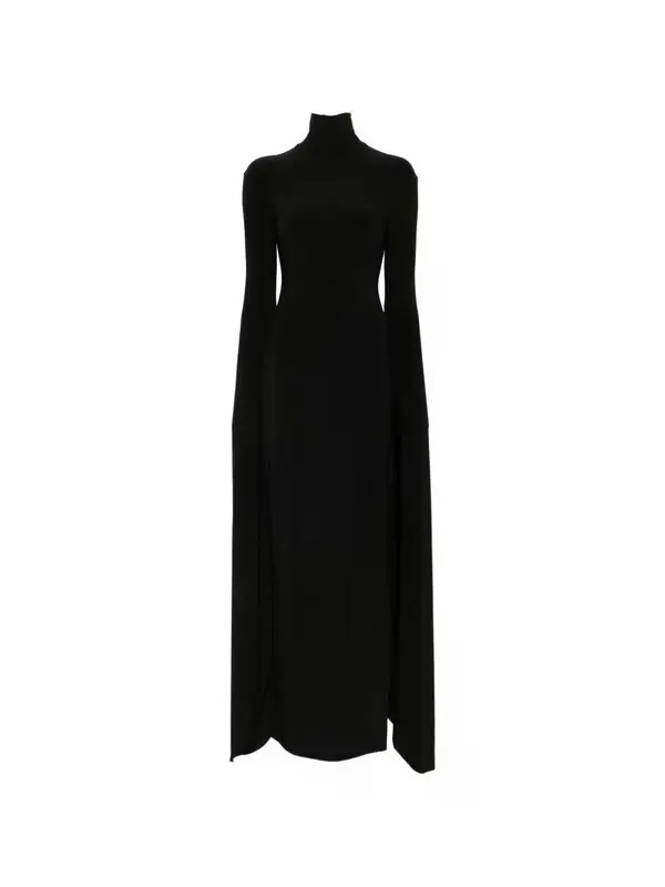 Norma Kamali Open-back Ribbon-sleeve Gown - Black