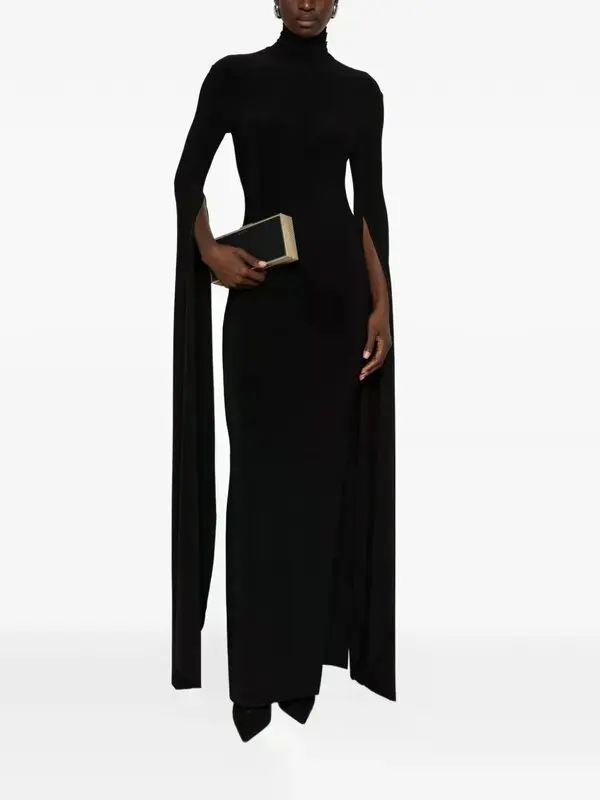 Norma Kamali Open-back Ribbon-sleeve Gown