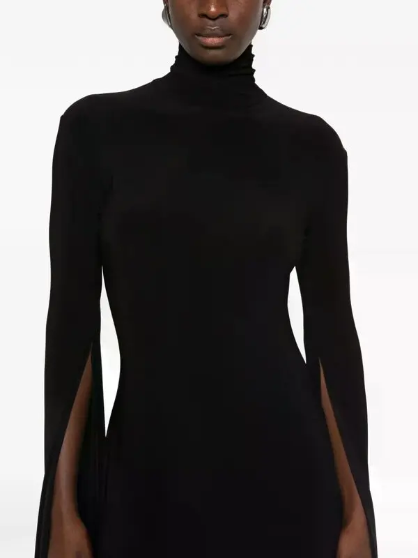 Norma Kamali Open-back Ribbon-sleeve Gown