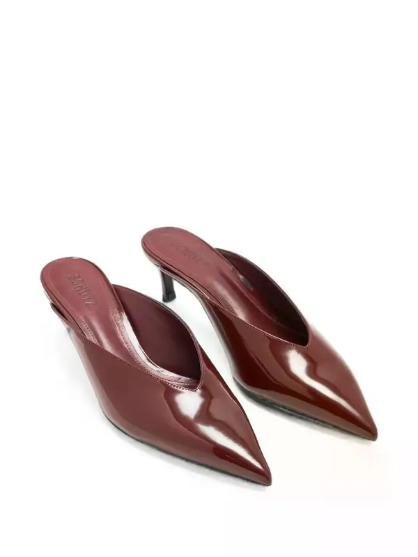 Schutz Loren Pointed-toe Patent-finish Mules