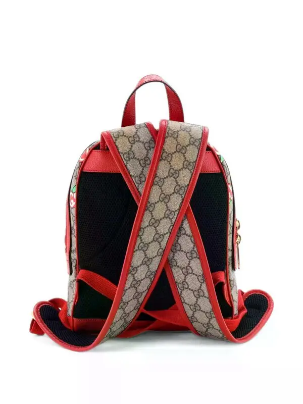 Gucci Zip Pocket Apple Gg Coated Canvas Small Backpack