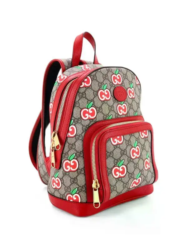 Gucci Zip Pocket Apple Gg Coated Canvas Small Backpack