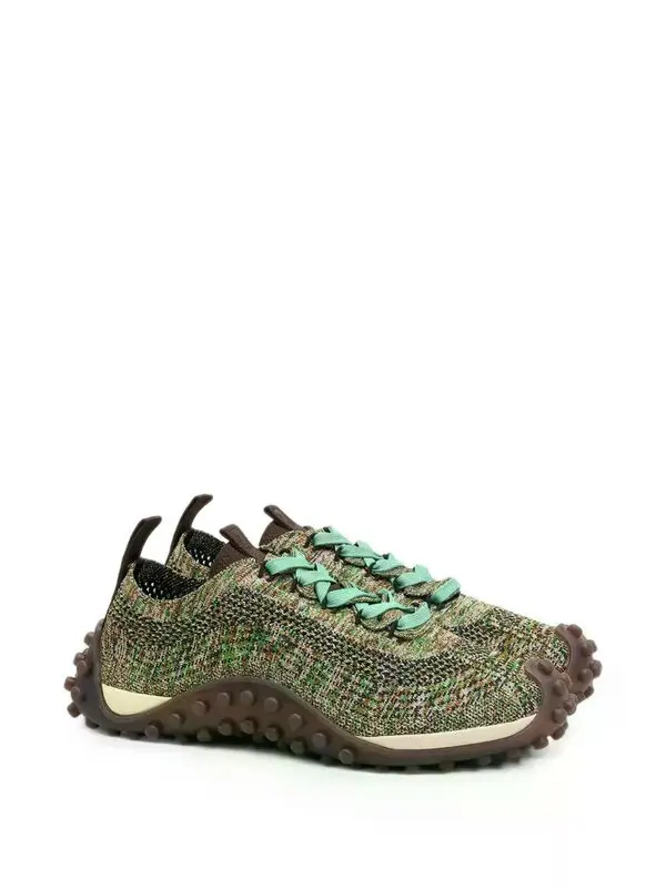 AMI Paris Green Knit Mirage Sneakers - Brown