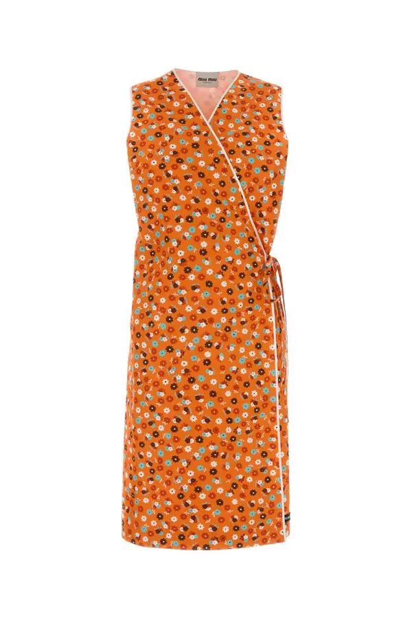 Miu Miu Printed Poplin Dress - Multicolor