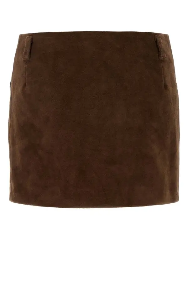 Marni Suede Mini Skirt - Brown