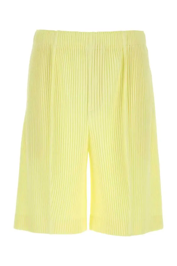 Issey Miyake Polyester Bermuda Shorts - Yellow