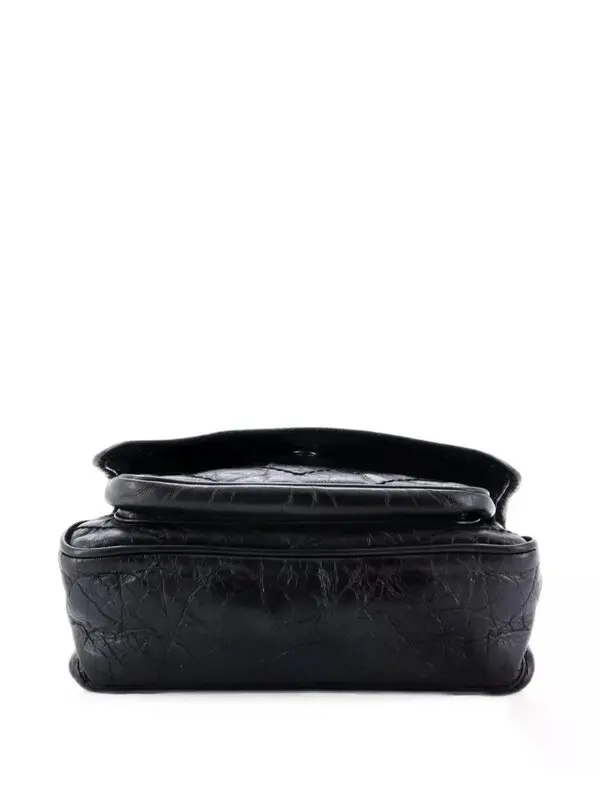Saint Laurent Niki Chain Flap Bag Matelasse Chevron Leather Baby Shoulder Bag - Black