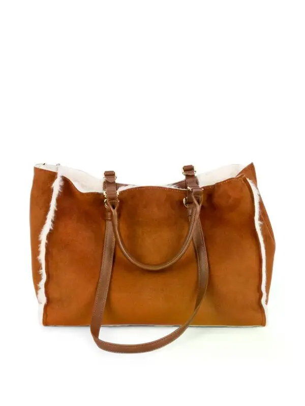 ERMANNO FIRENZE Small Embroidered Faux-fur Tote Bag