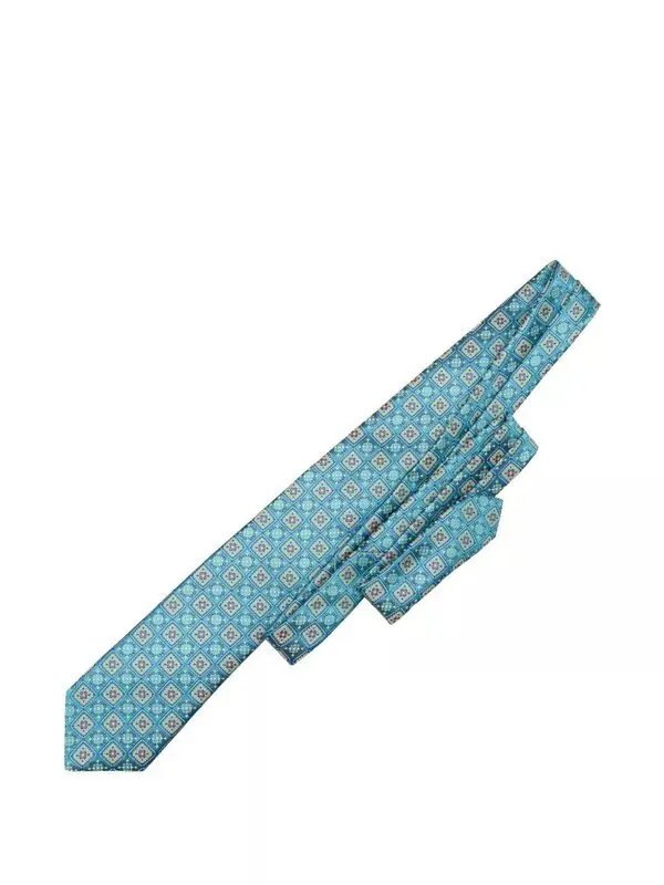 ELIZABETTA De Sica Jacquard-silk Tie - Blue