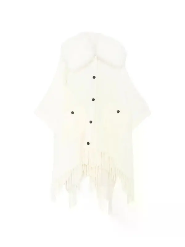 Moncler Fringed Cape - Neutrals