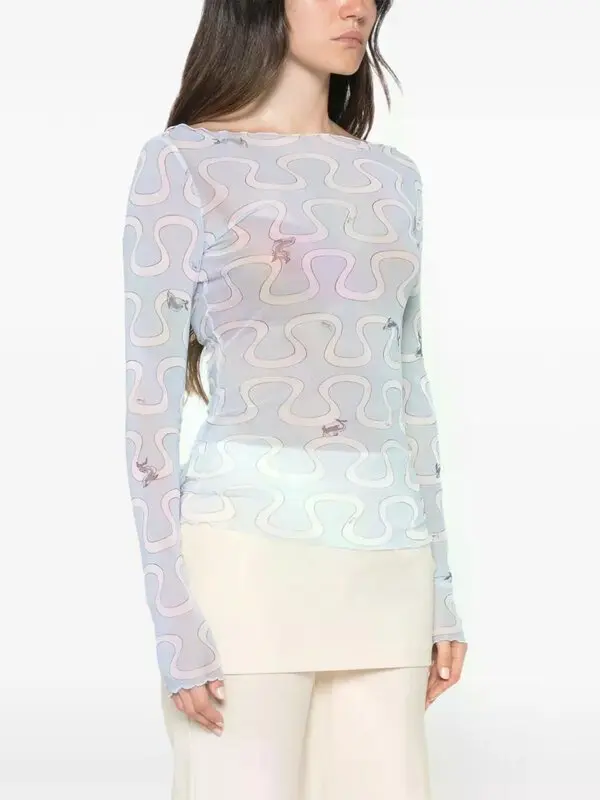 Emilio Pucci Graphic-print Long-sleeve Top