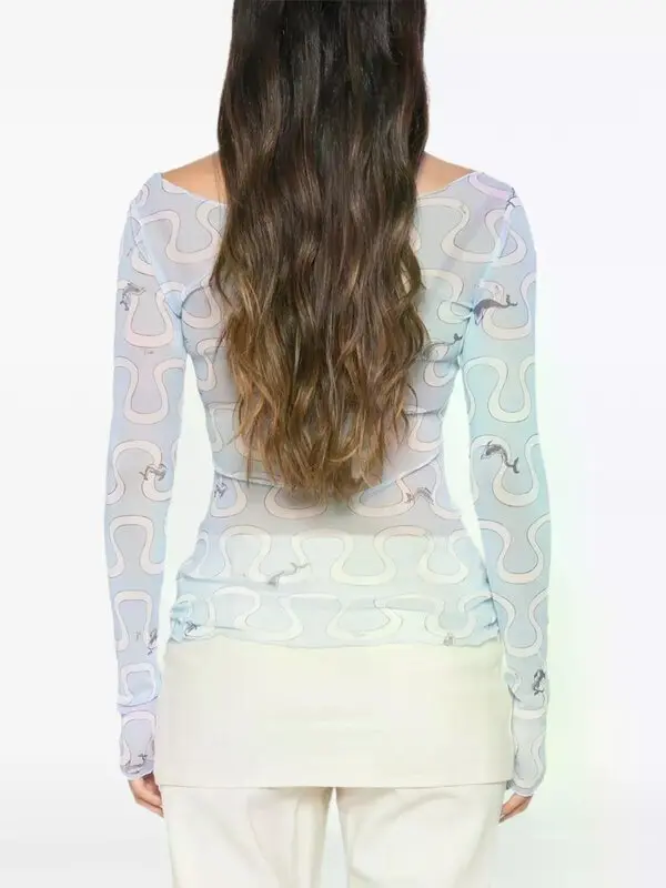 Emilio Pucci Graphic-print Long-sleeve Top